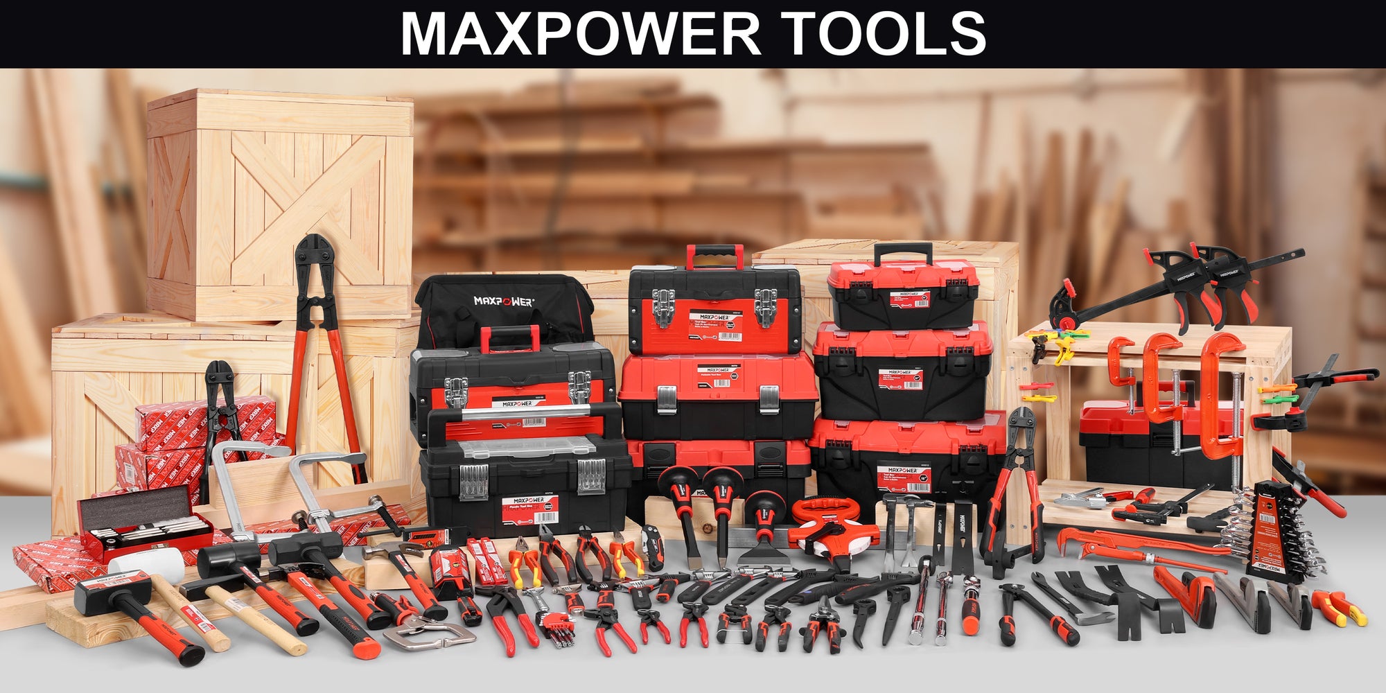 MAXPOWER 17-Inch Tool Box, Plastic Tool Boxes with Removable Tray & Du