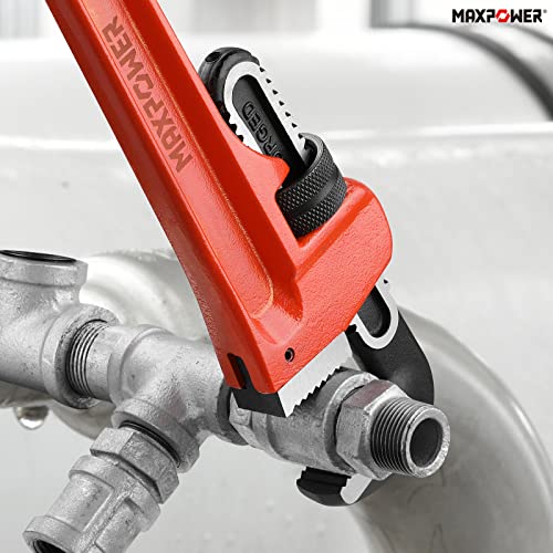 MAXPOWER Pipe Wrench, 18-Inch Heavy Duty Pipe Wrench, Adjustable Plumb