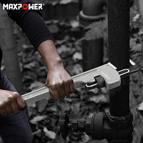 MAXPOWER 36-inch Pipe Wrench, Heavy Duty Straight Pipe Wrench Aluminum